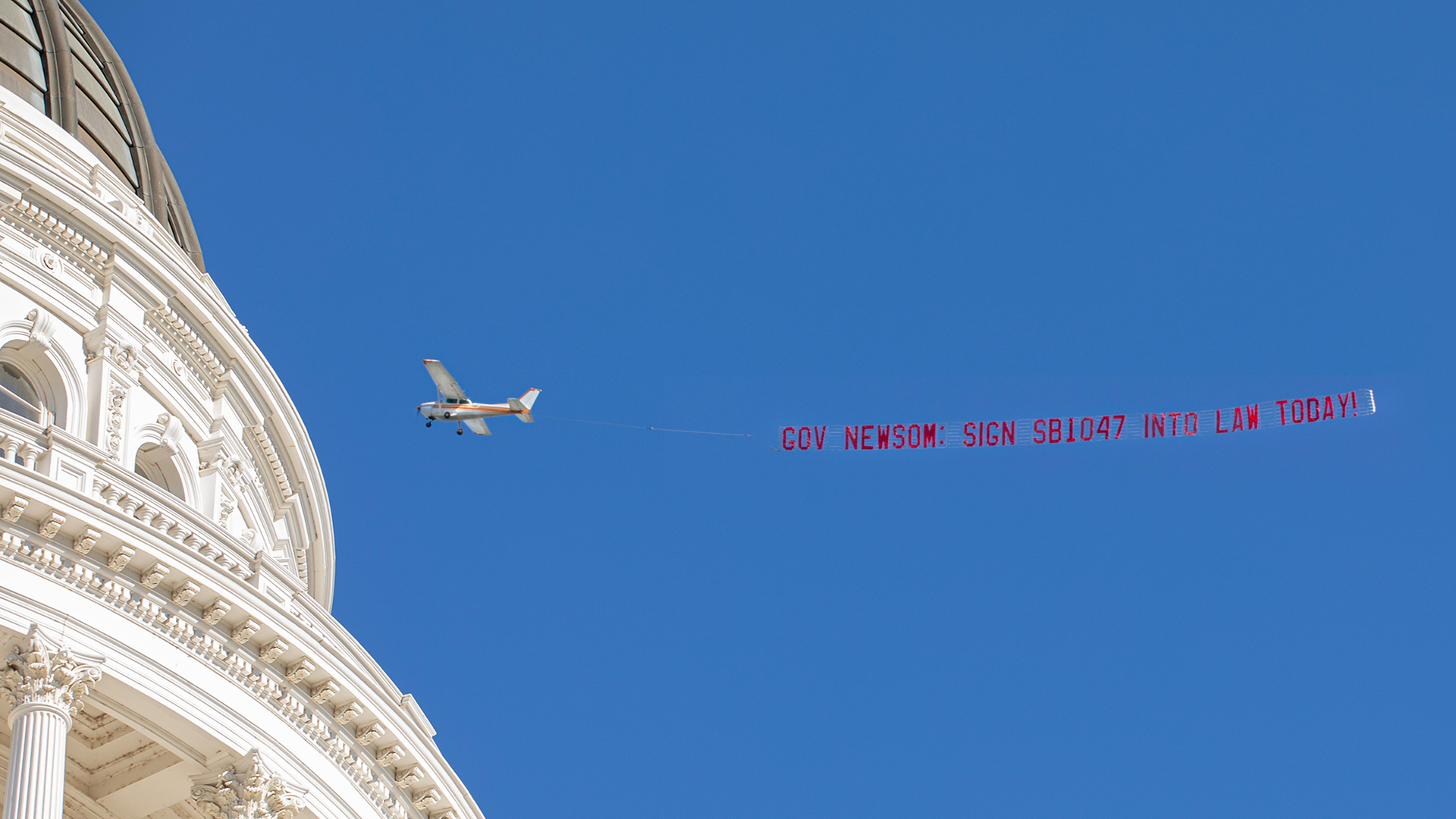 SB 1047 Takes Flight! Airplane Banner Around Capitol Calls on Newsom to ...